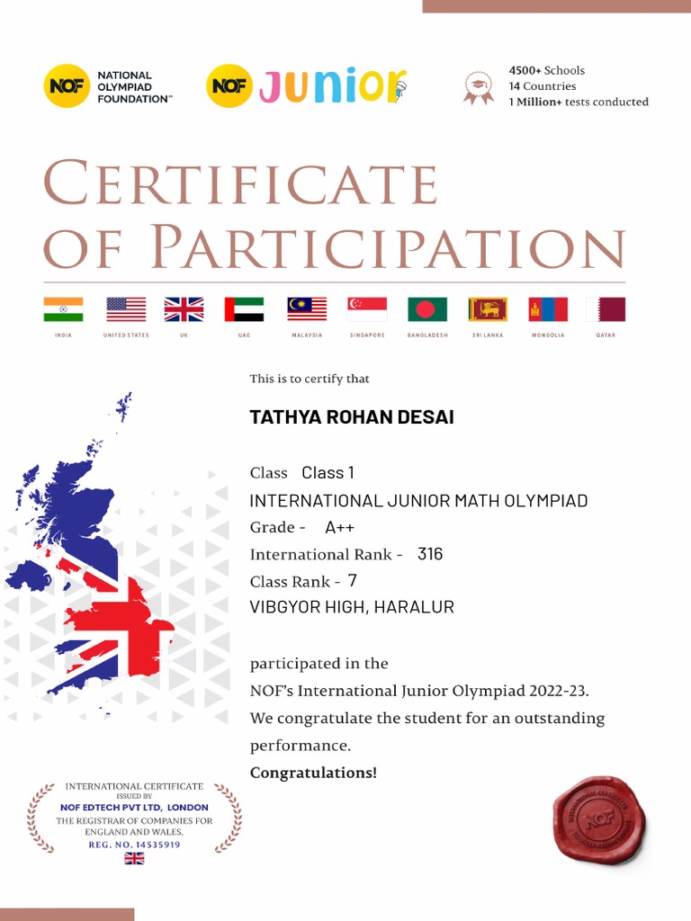 NOF Junior Int Certificate 22-23 PDF | PDF