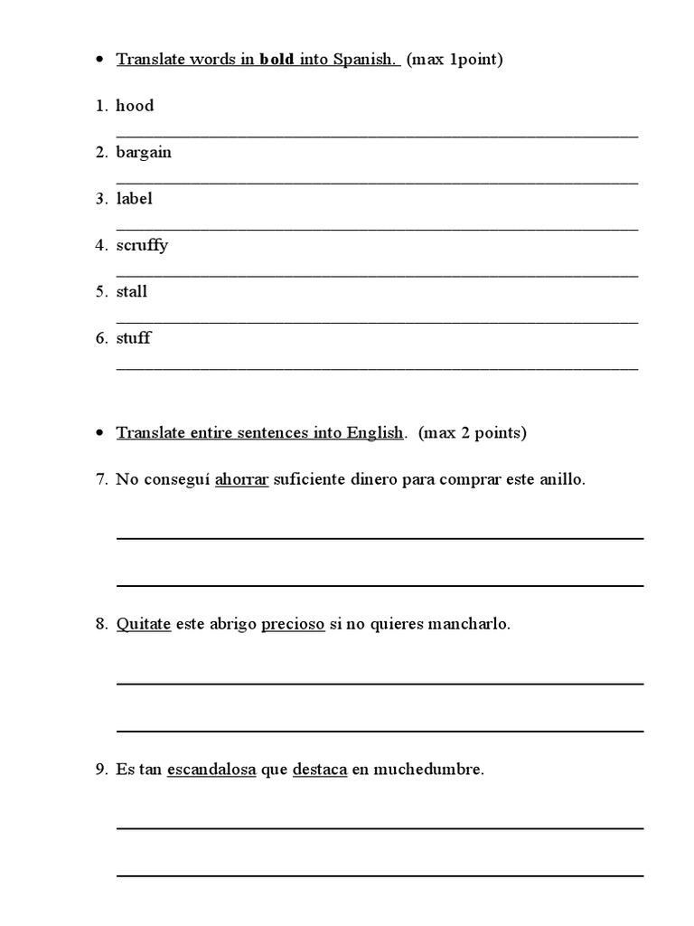 FCE Objective Vocabulary UNIT 1 Exam | PDF