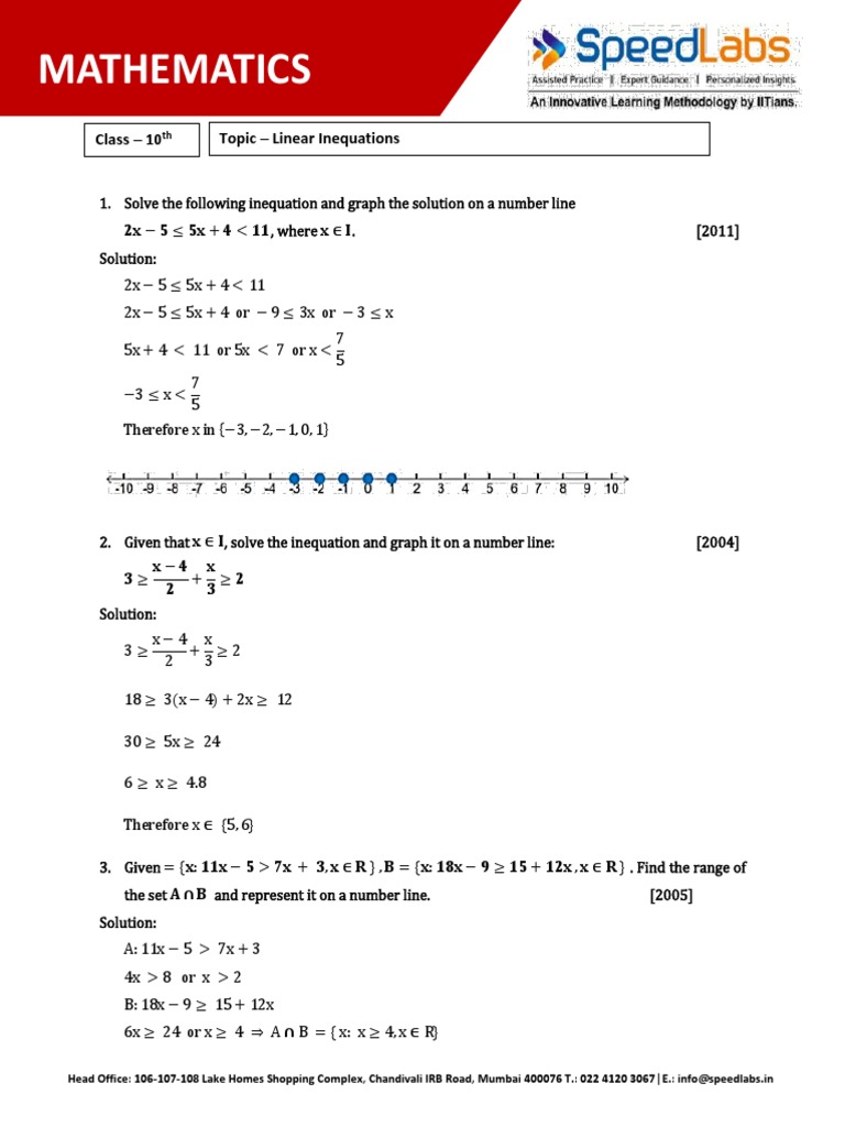 Linear-Inequations Solved-Examples 03.-ICSE10M Linear-Inequations ...