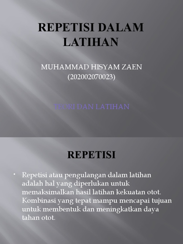 Repetisi Dalam Latihan | PDF
