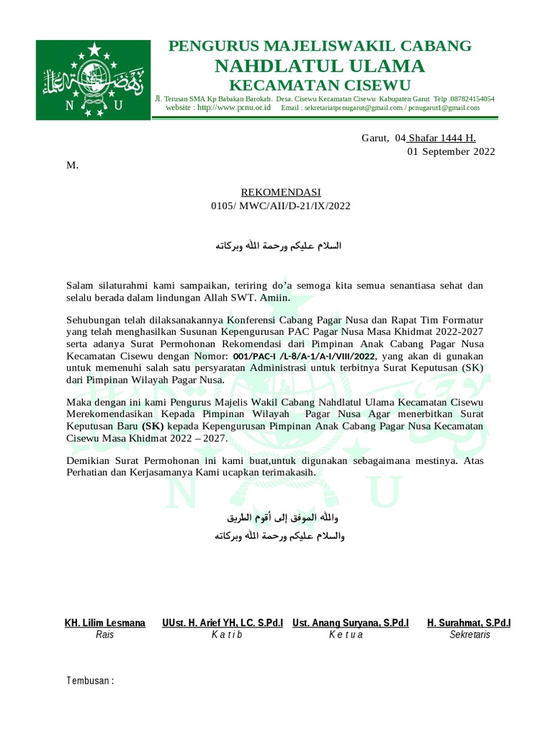 Rekomendasi MWC | PDF