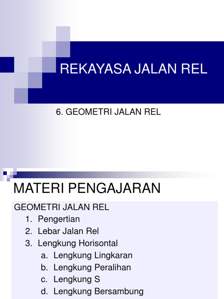 Geometri Jalan Rel: Desain dan Standar | PDF