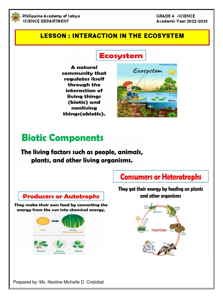 GR4 Science Interaction in The Ecosystem | PDF | Predation | Biogeochemistry