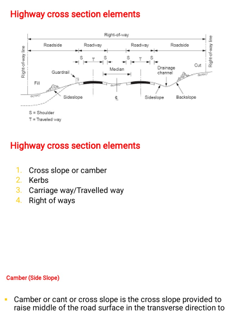Cross Sectional Elements PDF | PDF | Lane | Road
