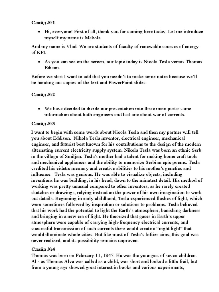 Nikola Tesla vs Thomas Edison: The War of Currents | PDF | Nikola Tesla ...