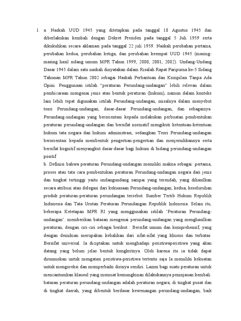 Tugas 2 - Ilmu Perundang-Undangan | PDF | Hukum