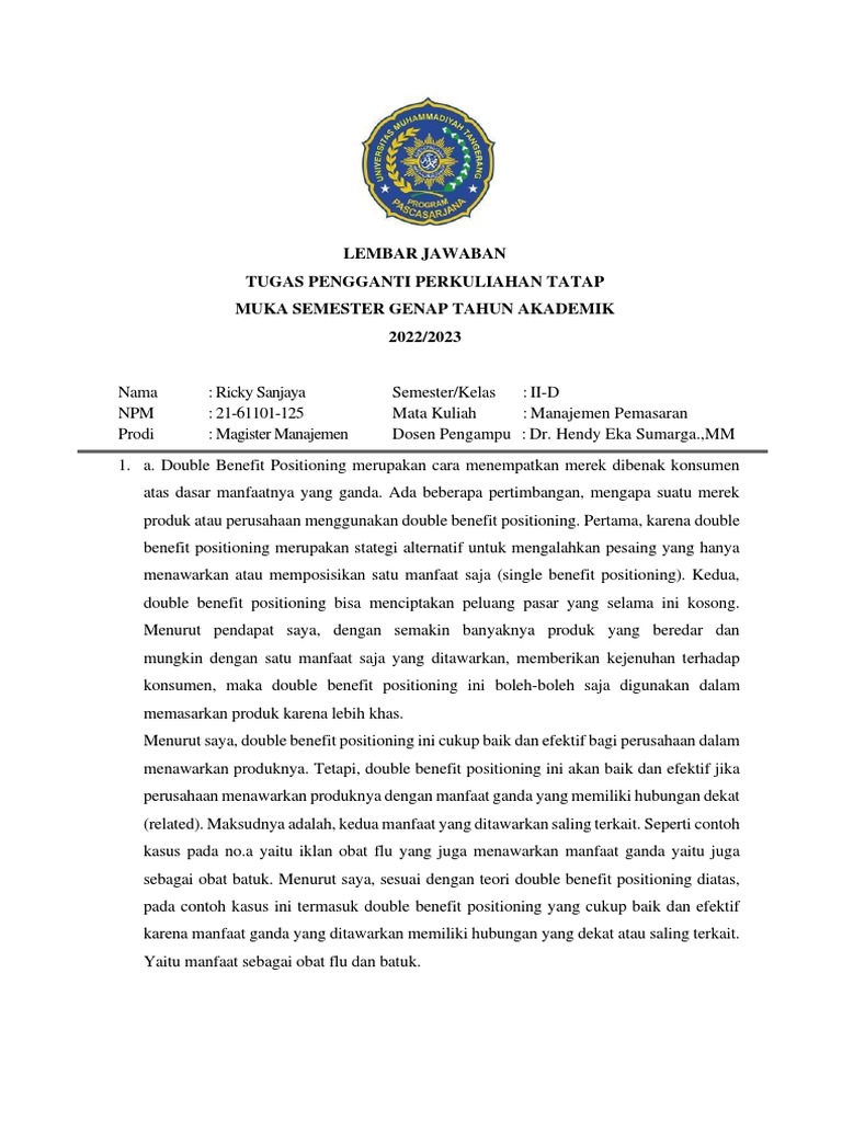 Double Benefit Positioning dan Strategi Pemasaran Indomie Vegan | PDF