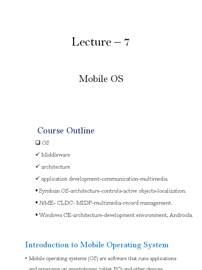 Lecture 7 Pdf Pdf Operating System Android Operating System