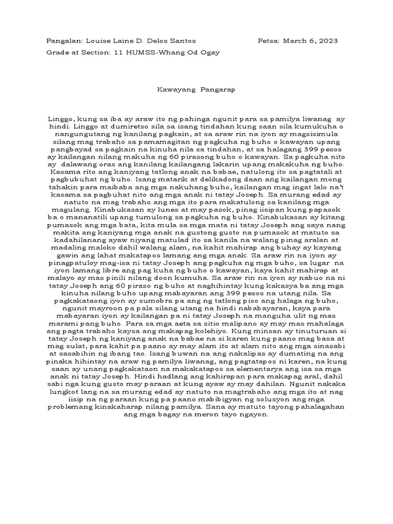 Kawayang Pangarap | PDF