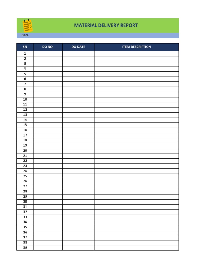 Material Delivery Report Overview | PDF