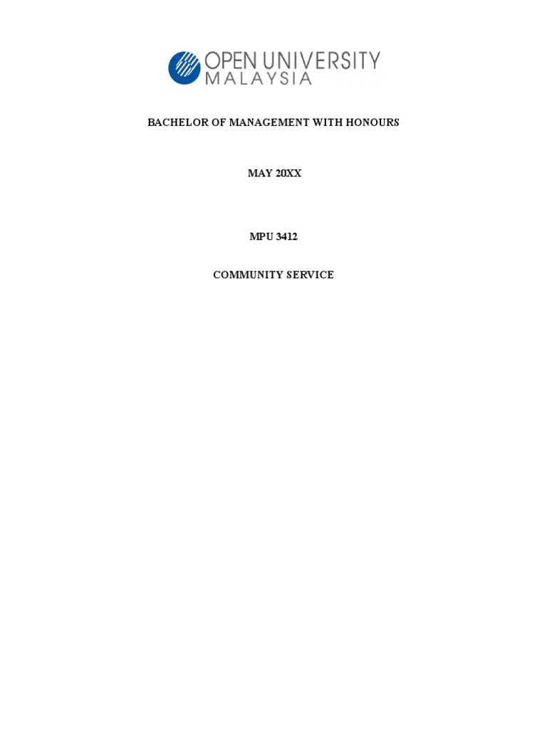 OUM Community Service Assignment | PDF | Physical Fitness | Disability