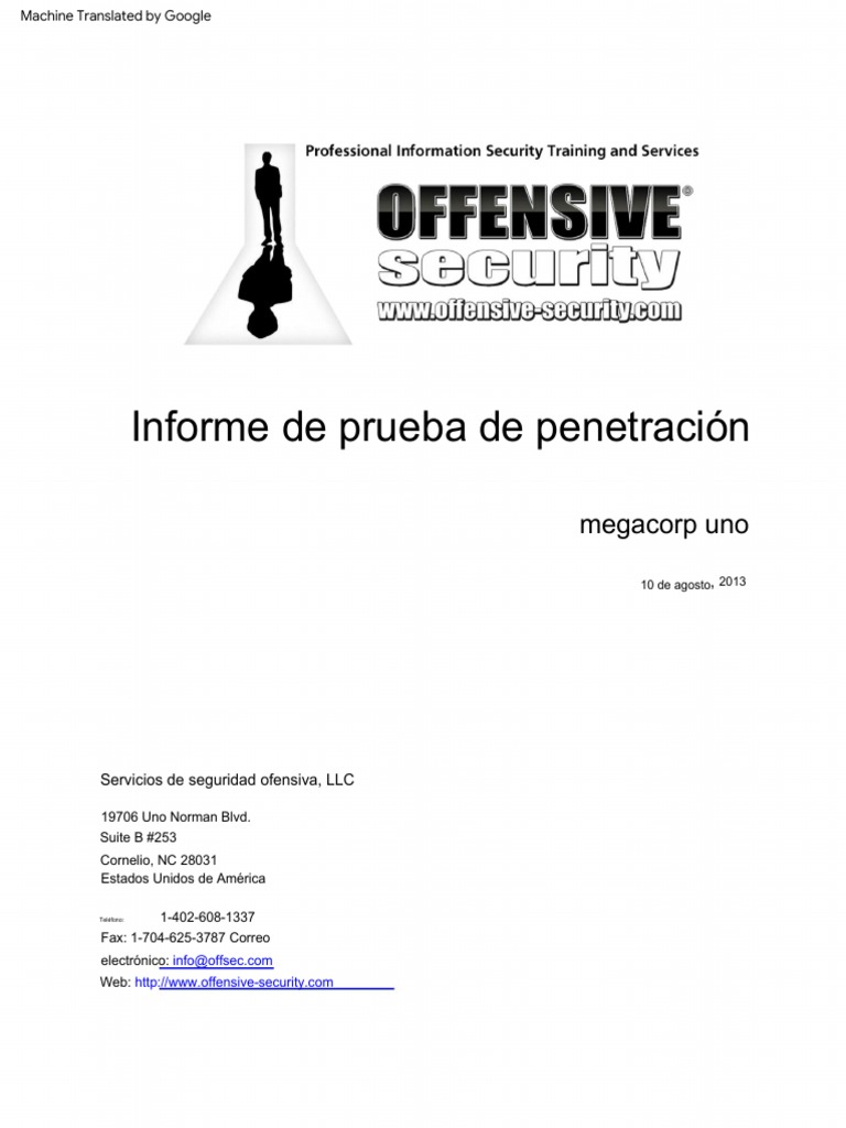 Offensive Security Informe | PDF | Contraseña | Red mundial