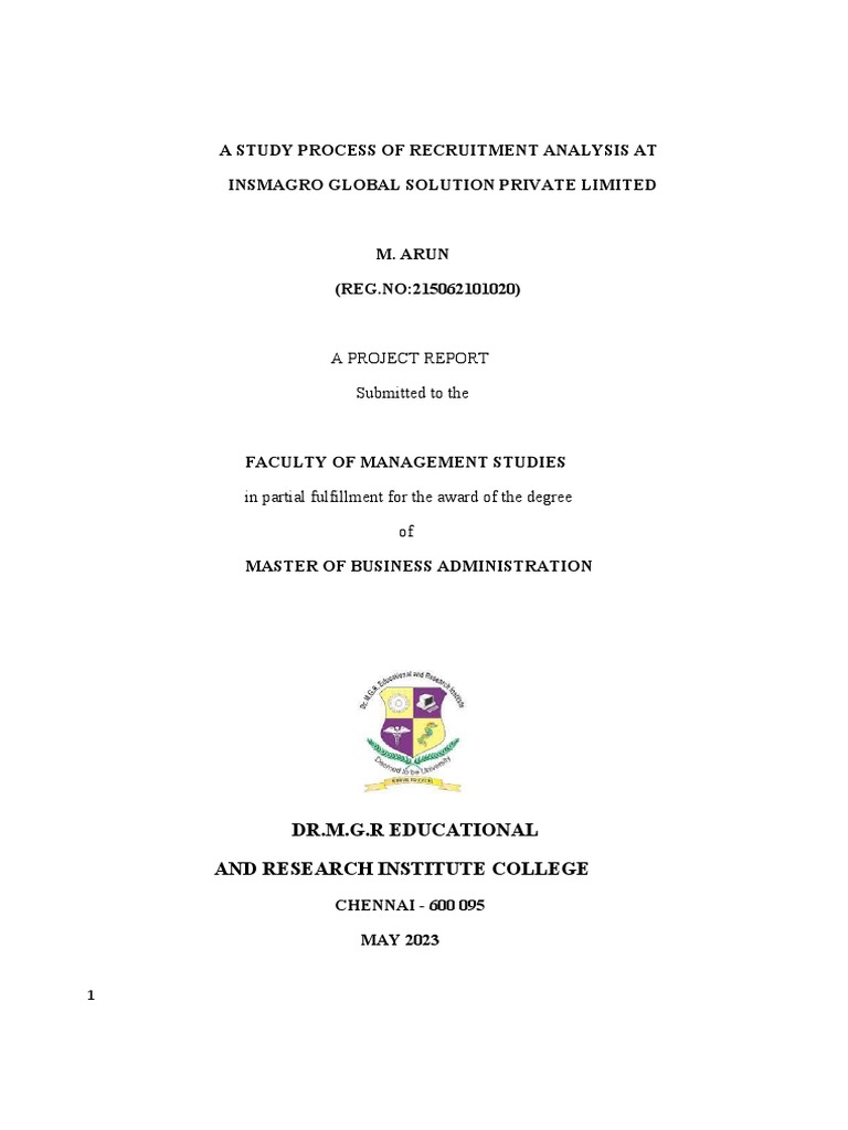 Mba Projects | PDF | Recruitment | Human Resources