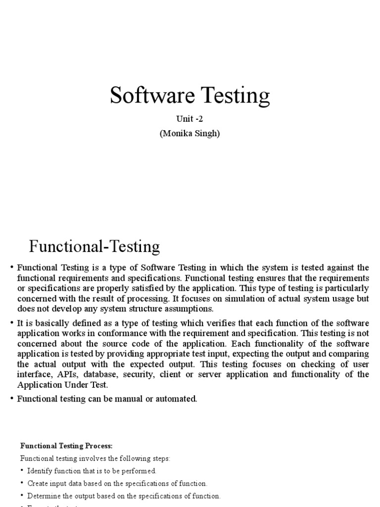 A Comprehensive Guide To Functional Testing Pdf Software Testing Computing