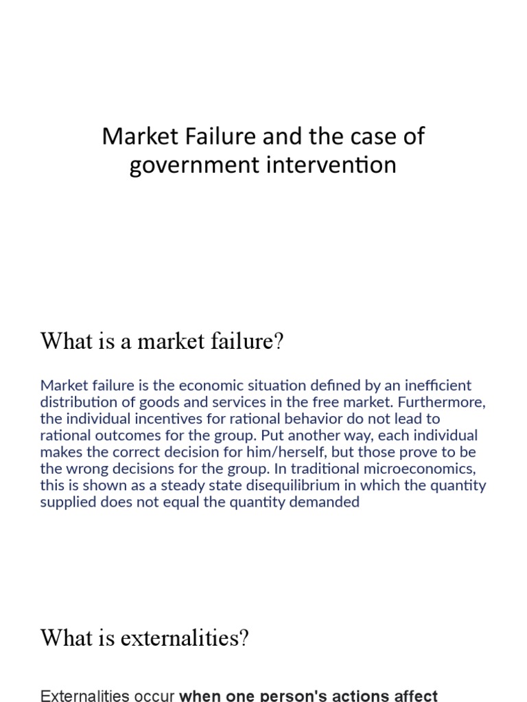 Market Failures and Government Solutions | PDF | Externality | Market ...