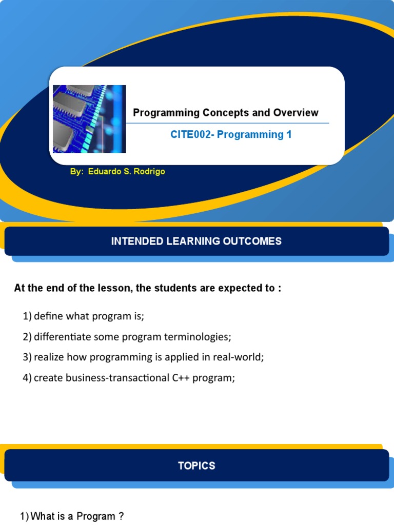 1.1 Overview Programming | PDF | Integer (Computer Science) | C++