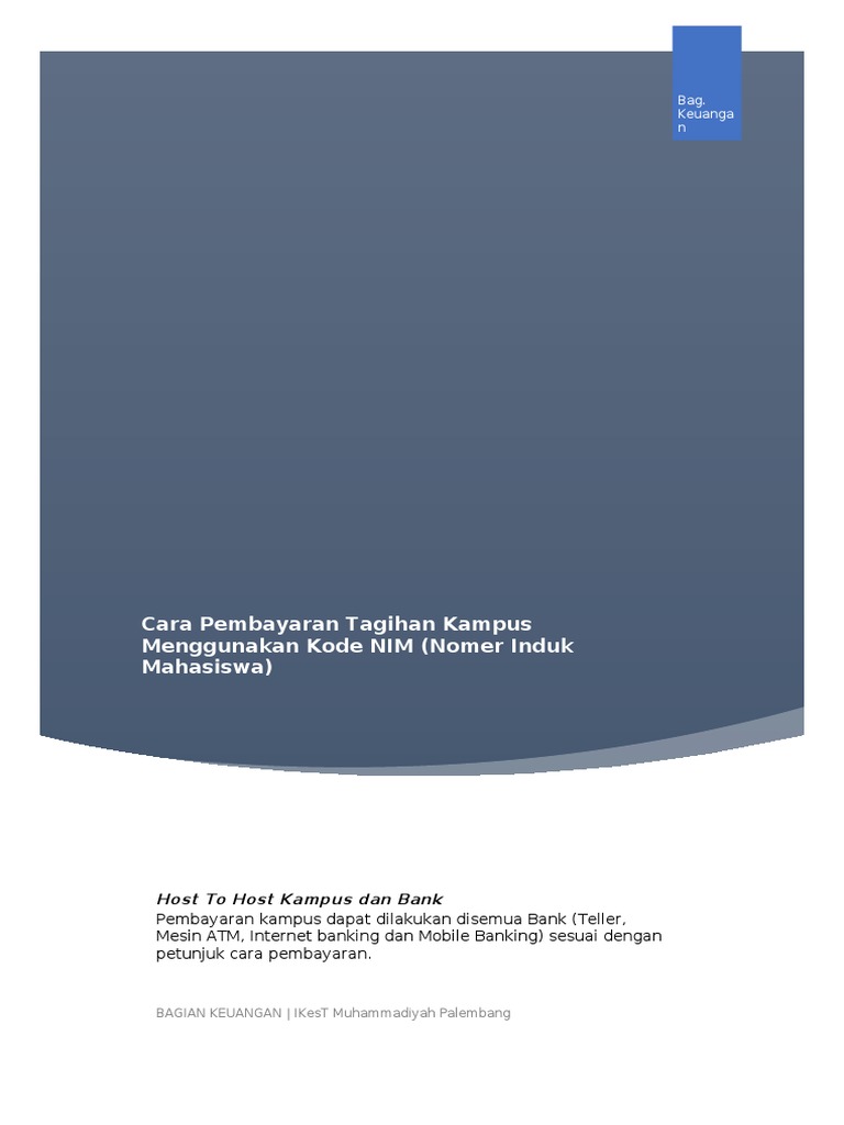 Cara Pembayaran H2H Kampus Dan Bank IKesT MP | PDF