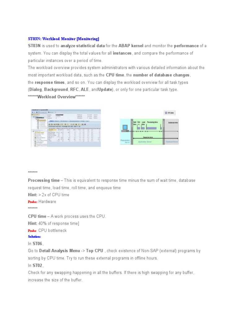SAP Workload Monitor ST03N | PDF | Databases | Database Index