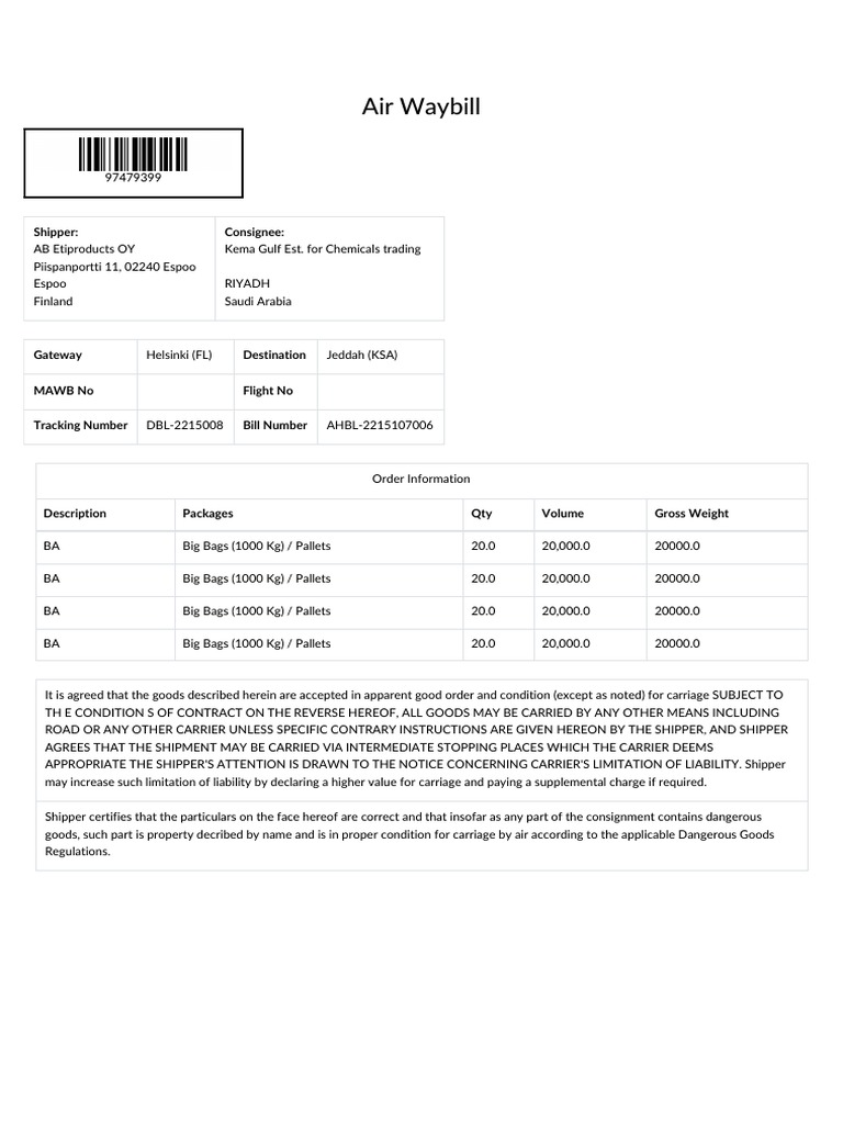 Airway Bill | PDF