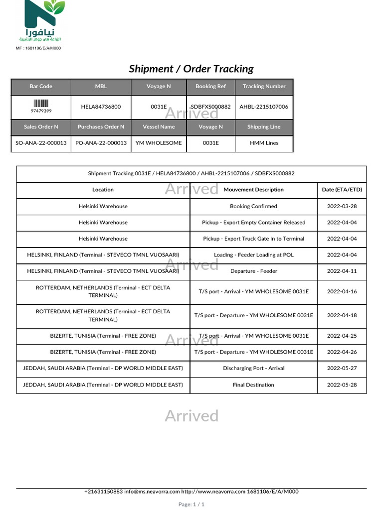 Shipment Tracking | PDF | Ships | Water Transport