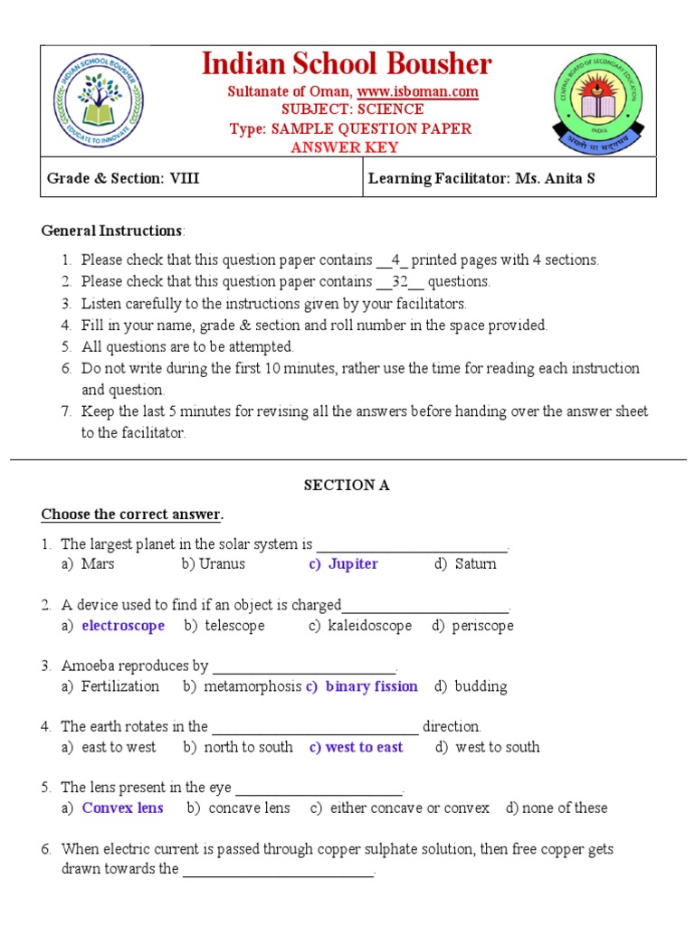 Gr 8 Sample Qp Answer Key Pdf Plate Tectonics Comet
