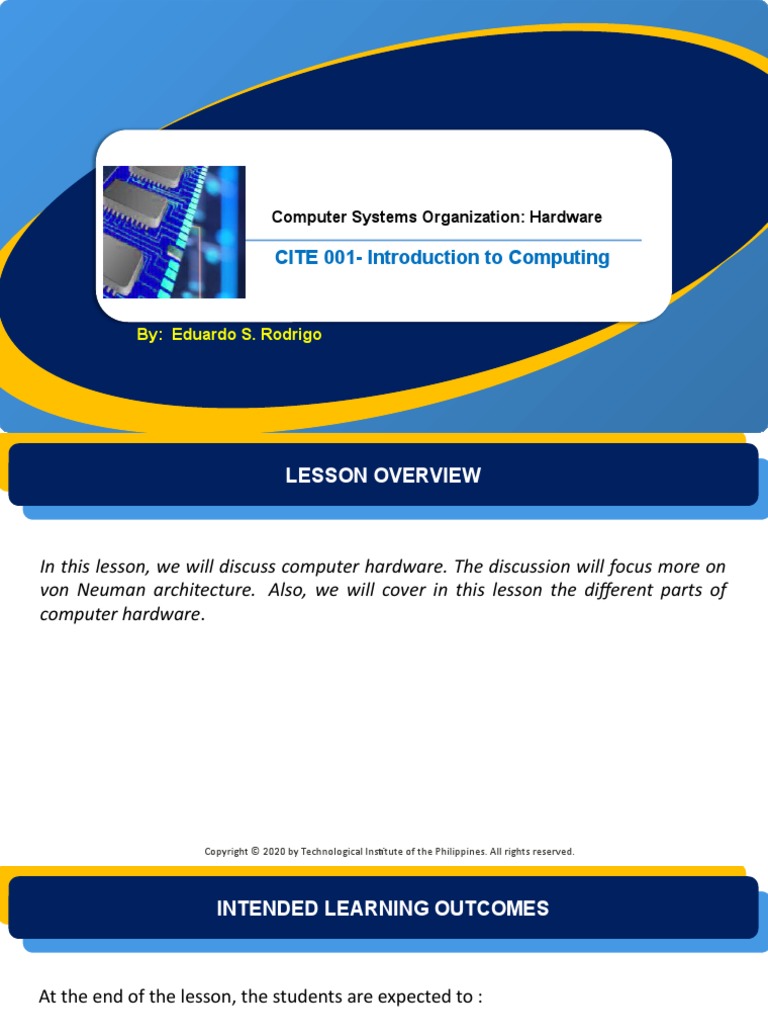 Computer Systems Organization-Hardware-v3 | PDF | Computer Data Storage | Central Processing Unit