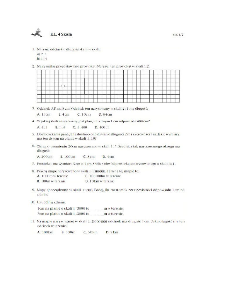 Skala Kartkówka Klasa 4 | PDF