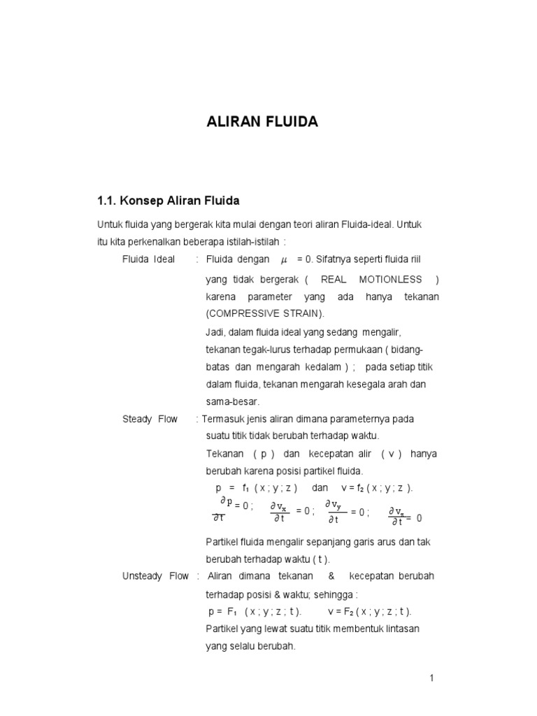 Konsep dan Rumus Aliran Fluida | PDF