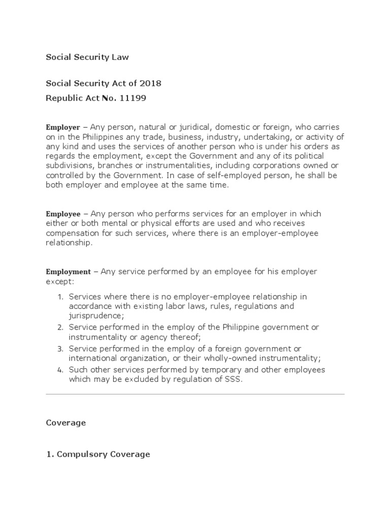 RFBT.10 - Lecture Notes (SSS Law) | PDF | Pension | Employment