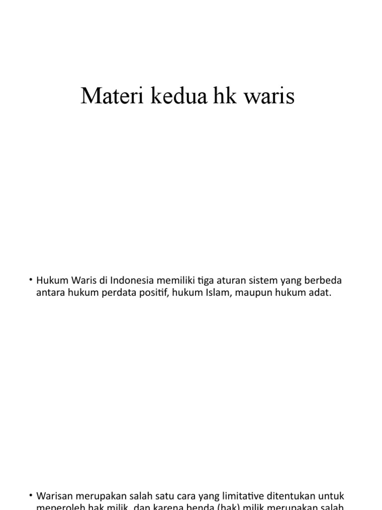 Materi Kedua HK Waris | PDF | Politik | Hukum
