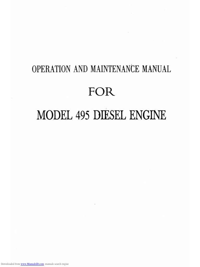 Model 495 Diesel Engine Manual | PDF | Fuel Injection | Diesel Engine