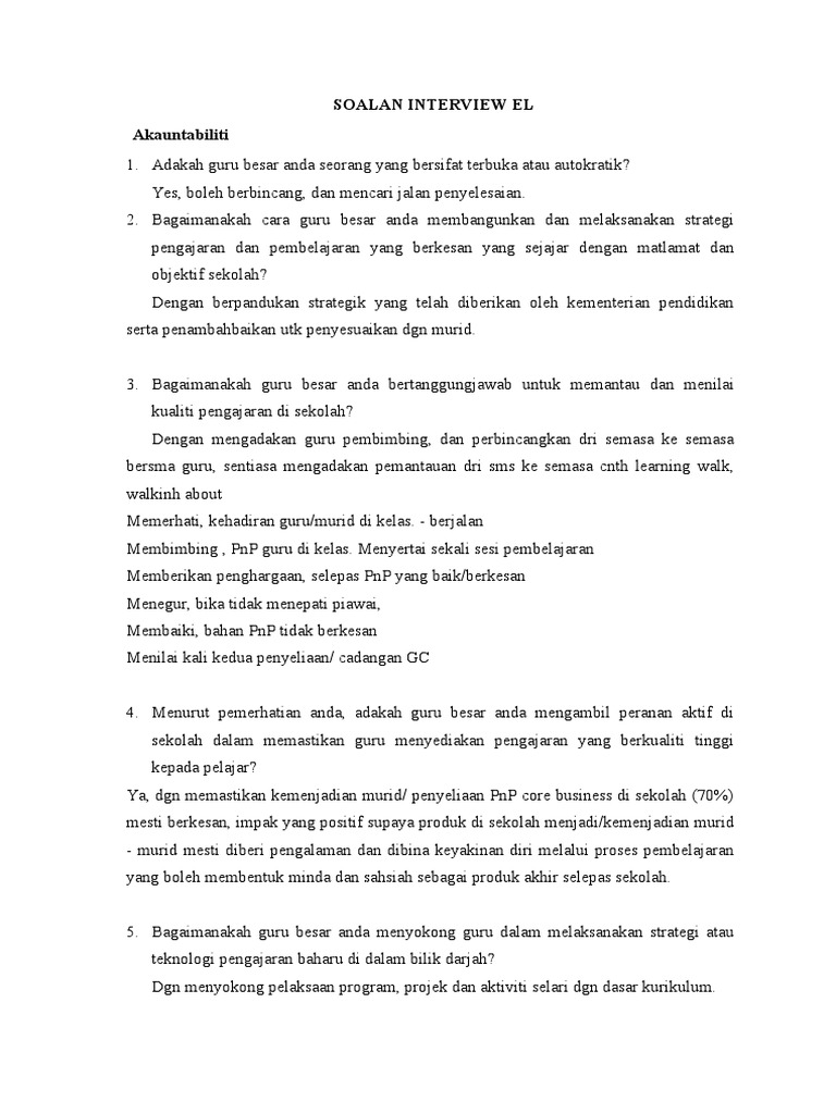 Soalan Interview | PDF