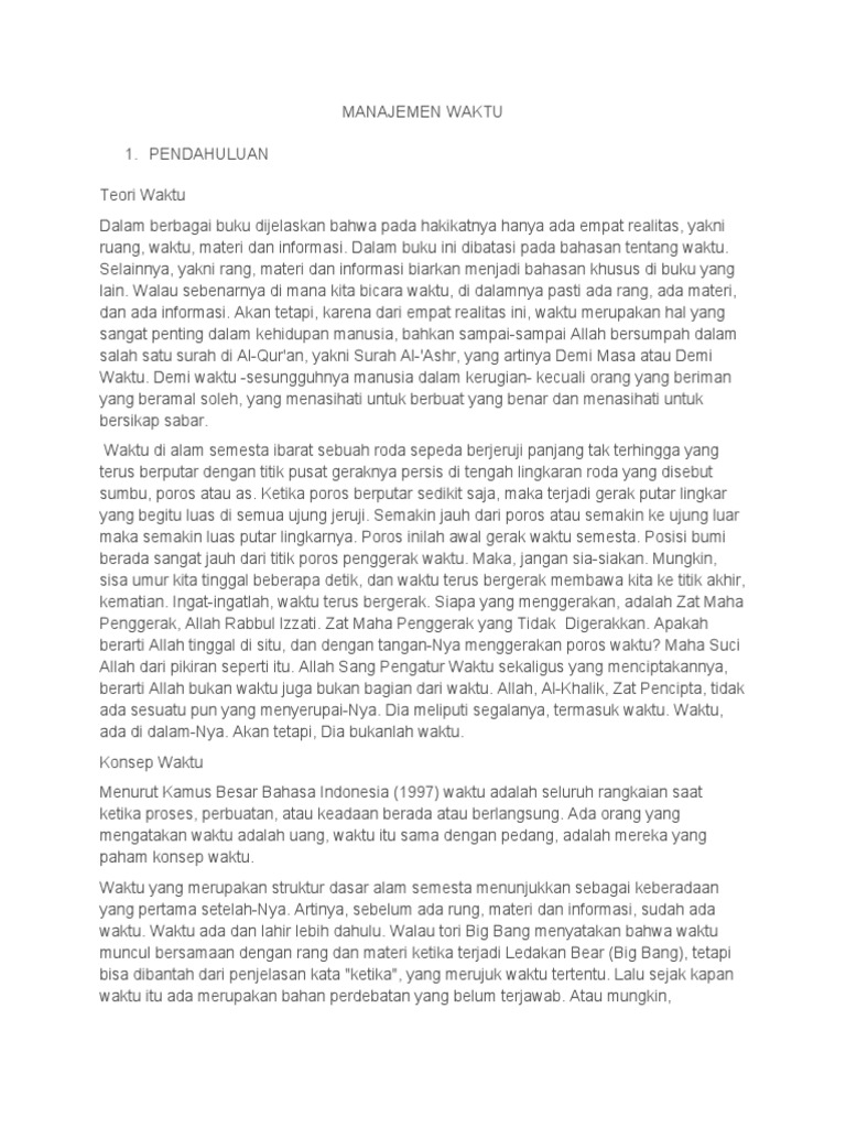 Manajemen Waktu | PDF | Karier & Perkembangan | Sains & Matematika
