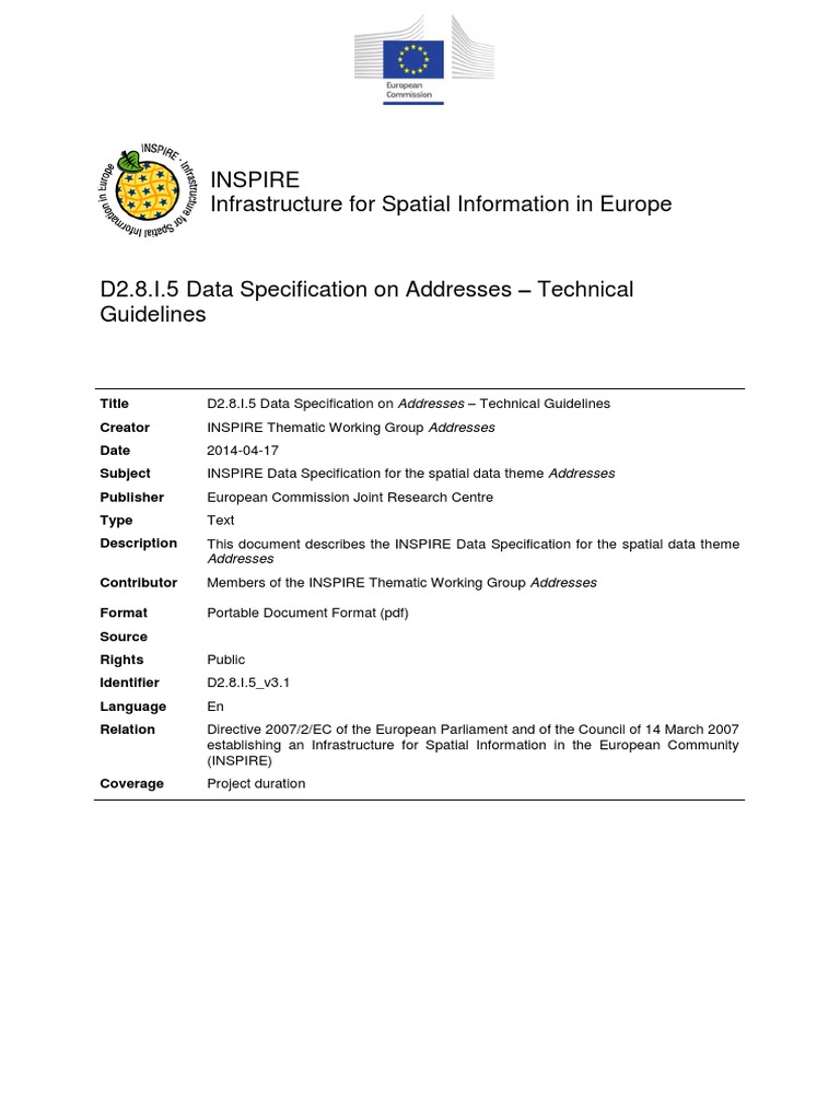 Inspire Dataspecification Ad v3.1 | PDF | Specification (Technical ...
