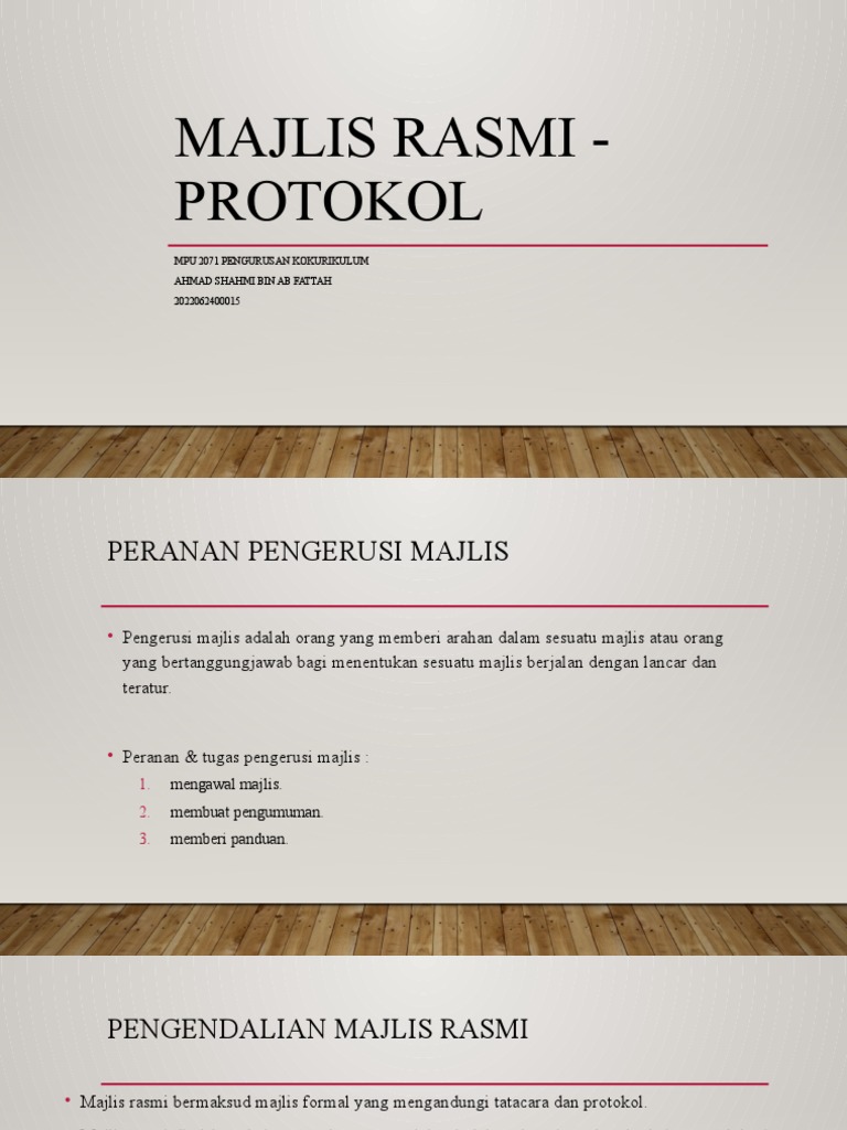 Majlis Rasmi - Protokol | PDF