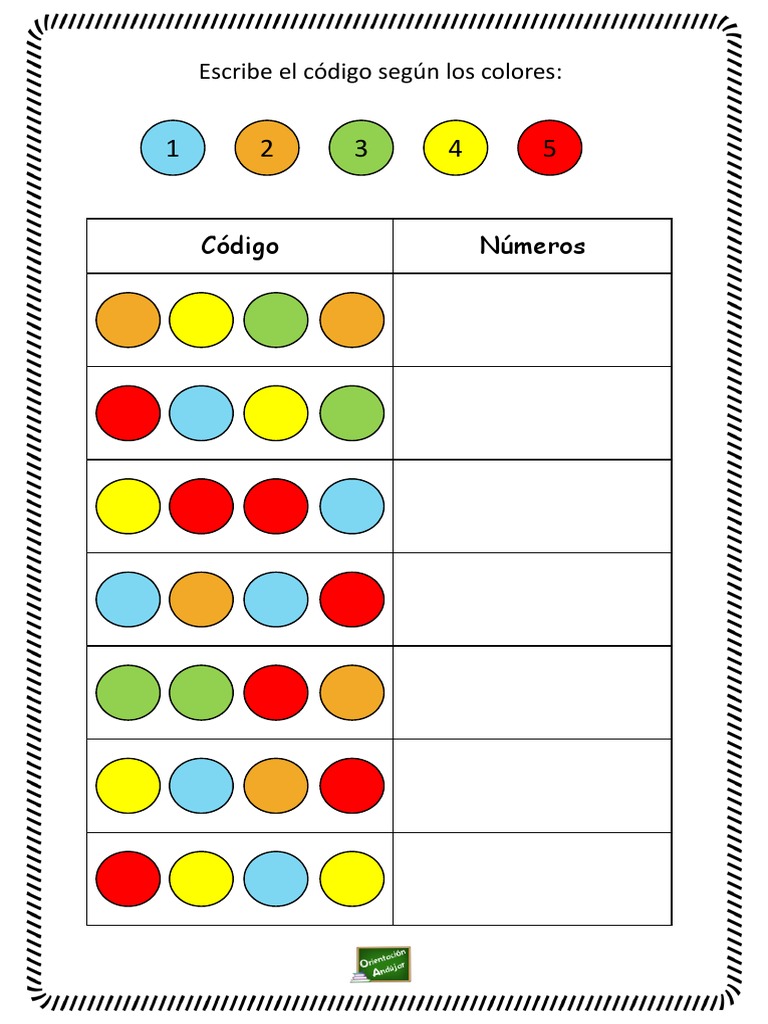 Codigo de Numeros Con Colores | PDF