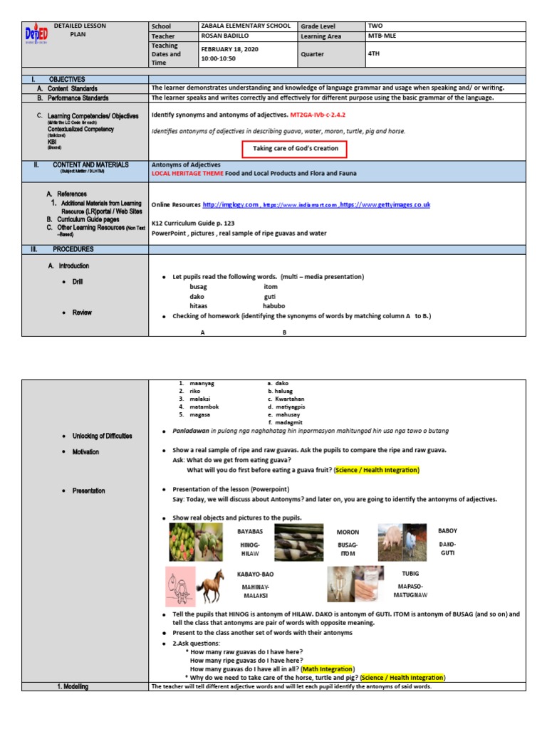 DETAILED LESSON Demo | PDF | Curriculum | Education Theory