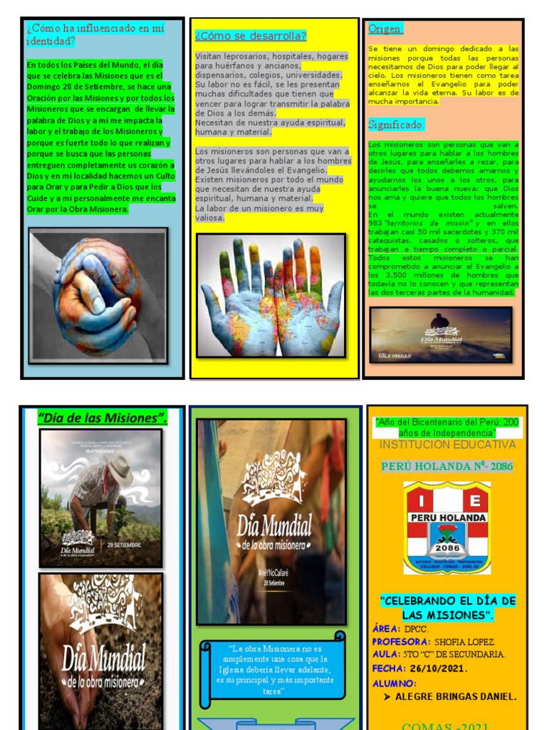 Tríptico Daniel Dpcc. 2021. | PDF | Misionero | Oración