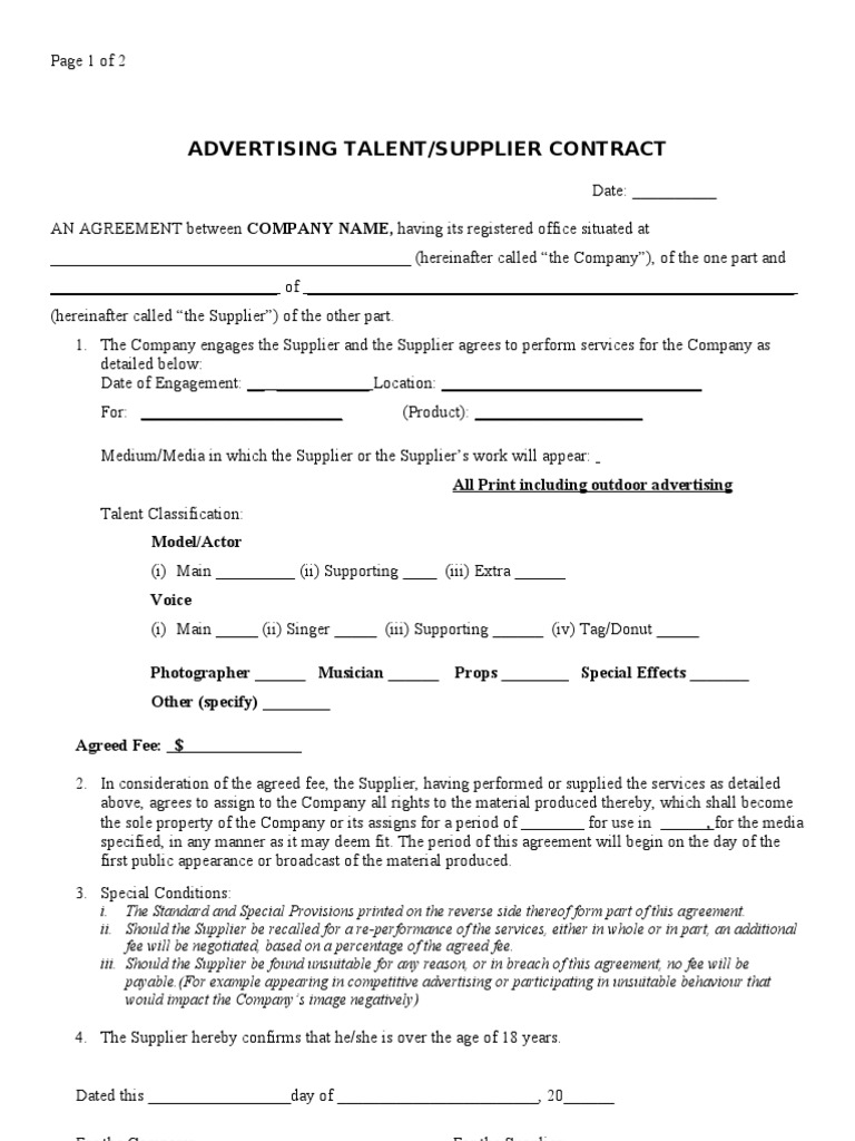 Talent Contract | PDF | Arbitral Tribunal | Arbitration