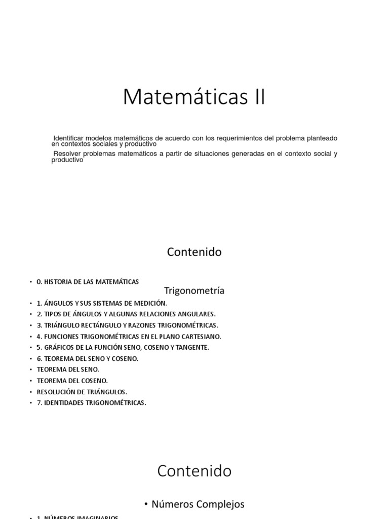 Matemáticas II PDF | PDF | Funciones trigonométricas | Triángulo