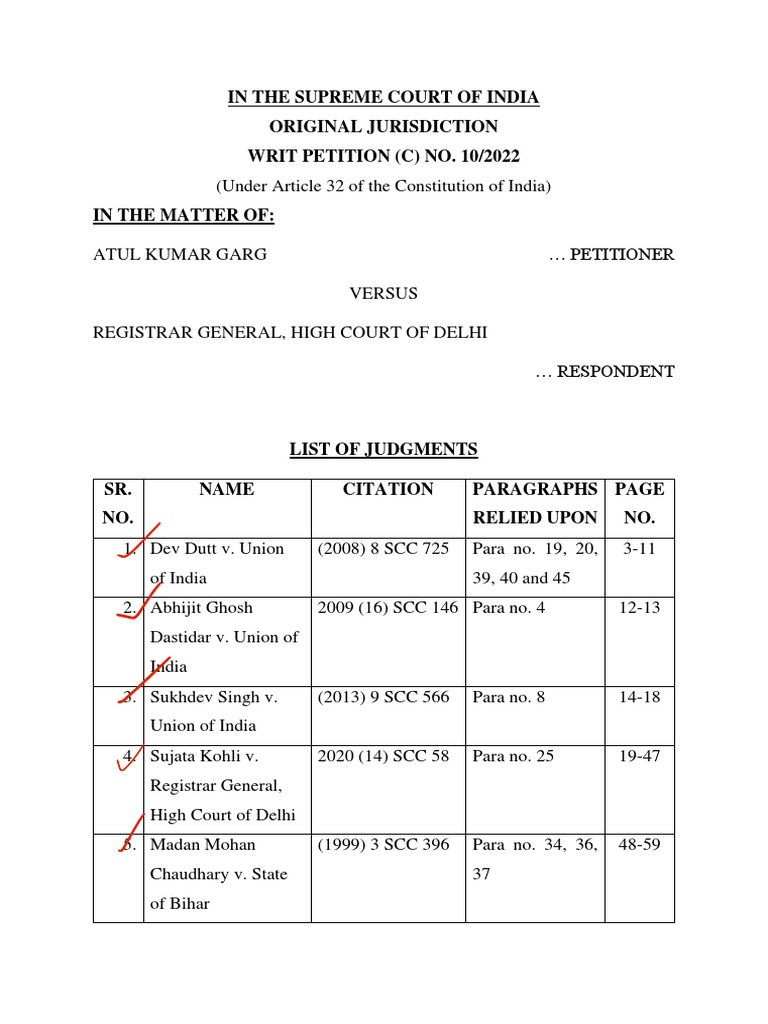 Compilation of Judgments - Atul Kumar Garg WP PDF | PDF | Judgment (Law ...