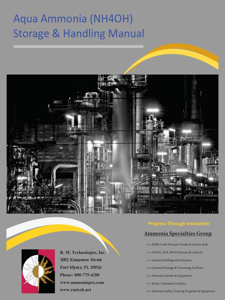 Aqua Ammonia Storage & Handling Guide | PDF | Ammonia | Pressure