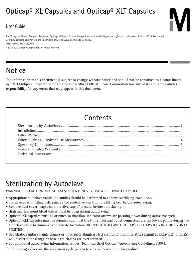 Opticap Capsule Aervent User Guide | PDF | Filtration | Valve