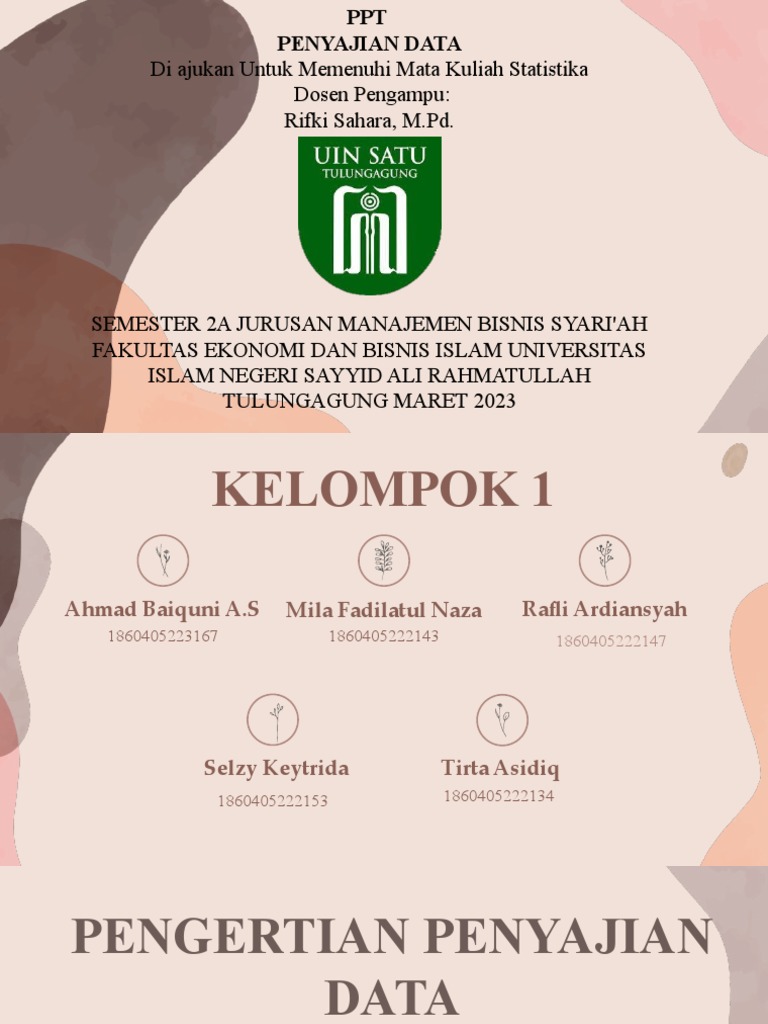 Statistik - Penyajian Data Kelompok 1 | PDF