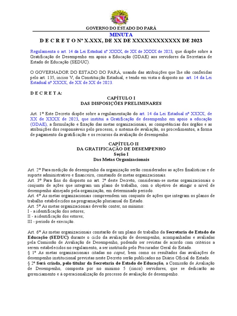 Regulamentação da GDAE na SEDUC PA | PDF | Desenvolvimento profissional ...