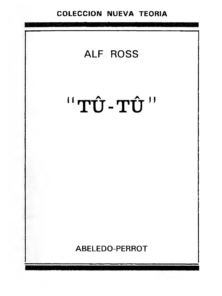 1 Tû-Tû (Alf Ross) PDF | PDF