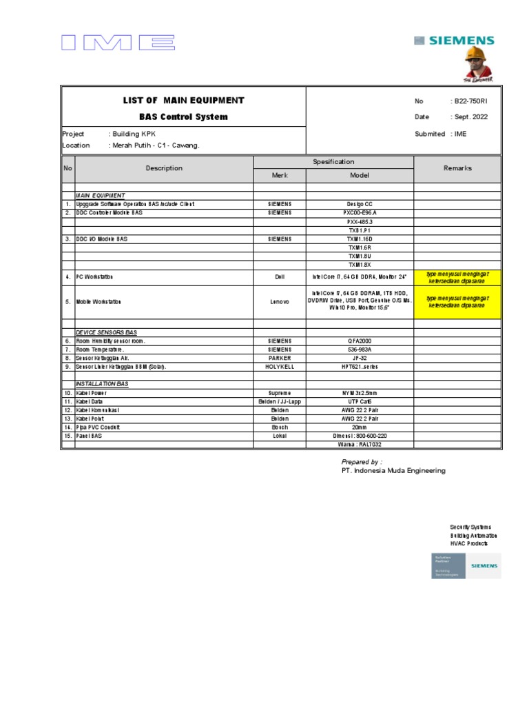 Material Approval BAS Siemens-KPK PDF | PDF | Computer Engineering ...