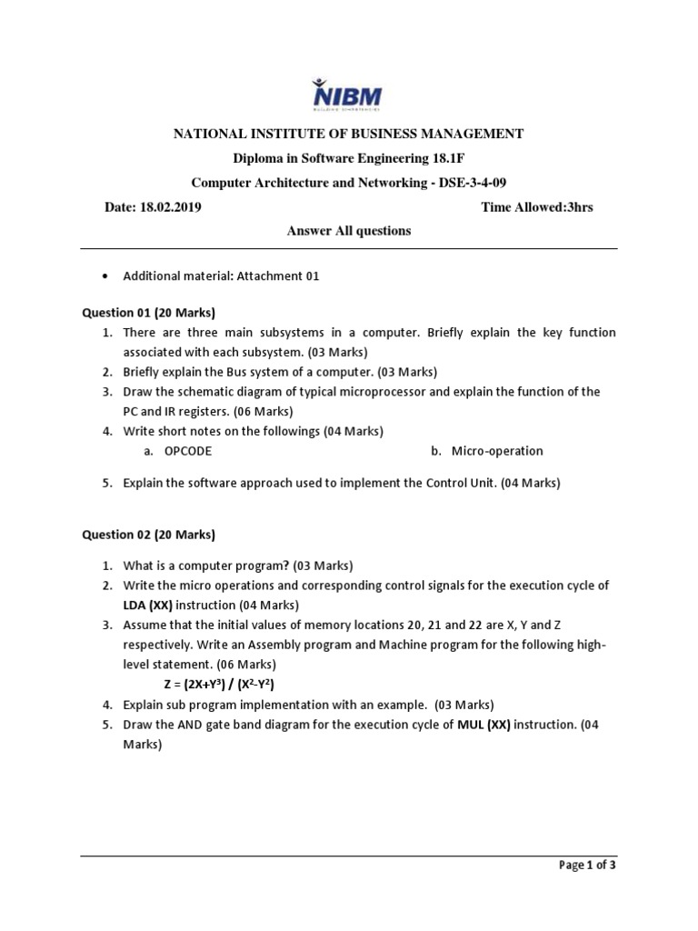 DSE 18.1F Computer Architecture and Networking | PDF | Random Access Memory | Computer Memory