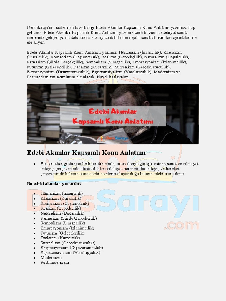 Edebi Akimlar Kapsamli Konu Anlatimi PDF | PDF