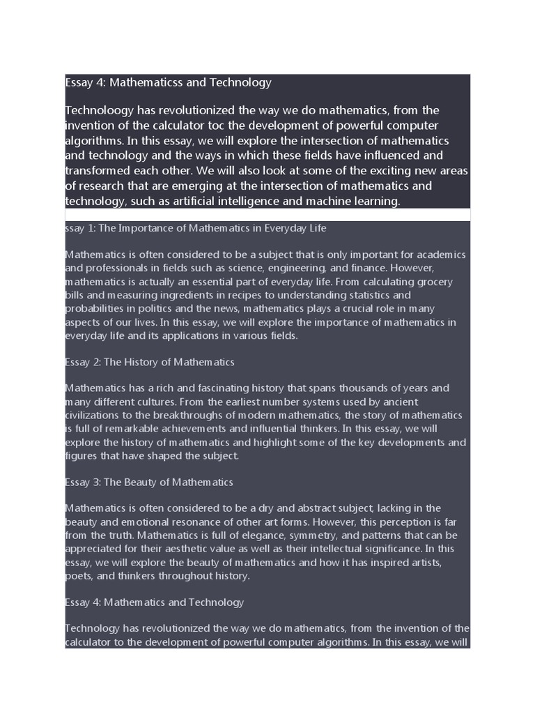 Essay 433 | PDF | Mathematics | Beauty